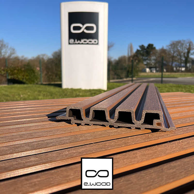 Bardage E-Wood® Bois Composite Excellence Brossé Ton Bois Teak - Aage ...