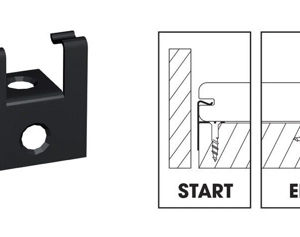 ACCESSOIRES TERRASSE INOX - CLIP EN 'F' START END. VISSAGE LATÉRAL POUR ...